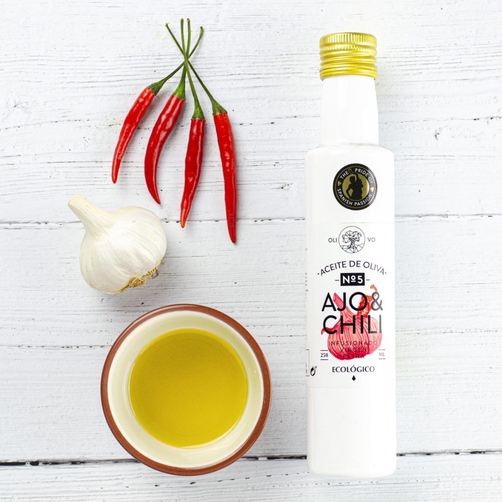 INFUSED ORGANIC EVOO GARLIC & CHILLI 250ML - Spanish Passion Foods & Wines